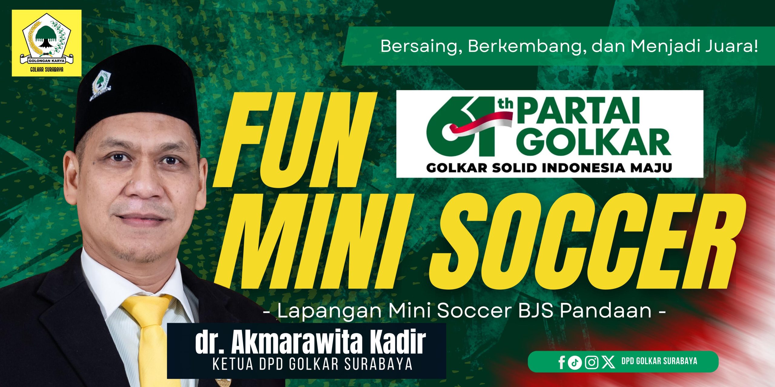 Rayakan HUT Golkar ke-61,Jurnalis Dewan Surabaya Sabet Juara I Turnamen ...